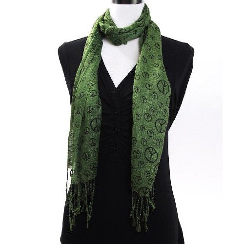 Lot of 100 Peace Sign Oblong Scarves Assorted Colors – Jon's Imports Inc
