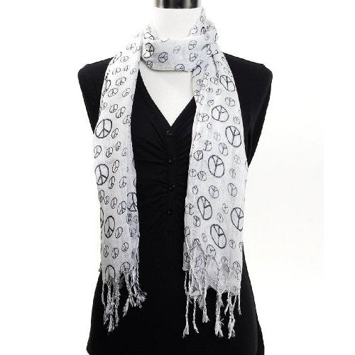 Lot of 100 Peace Sign Oblong Scarves Assorted Colors – Jon's Imports Inc